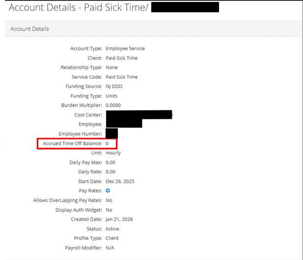 Viewing Earned Sick Time Balance – Acumen Fiscal Agent
